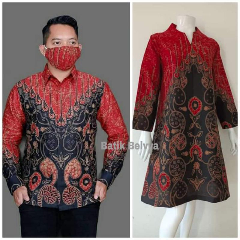 KEMEJA Couple set batik tokolan motif batik/sragen batik/solo batik/batik dress/batik Tunic ...