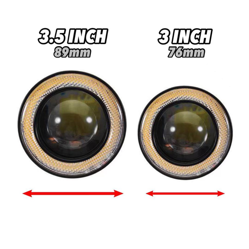 ANGEL EYE LED 2pcs Fog light Halo Ring Fog Lamp Spotlight DRL Projector ...