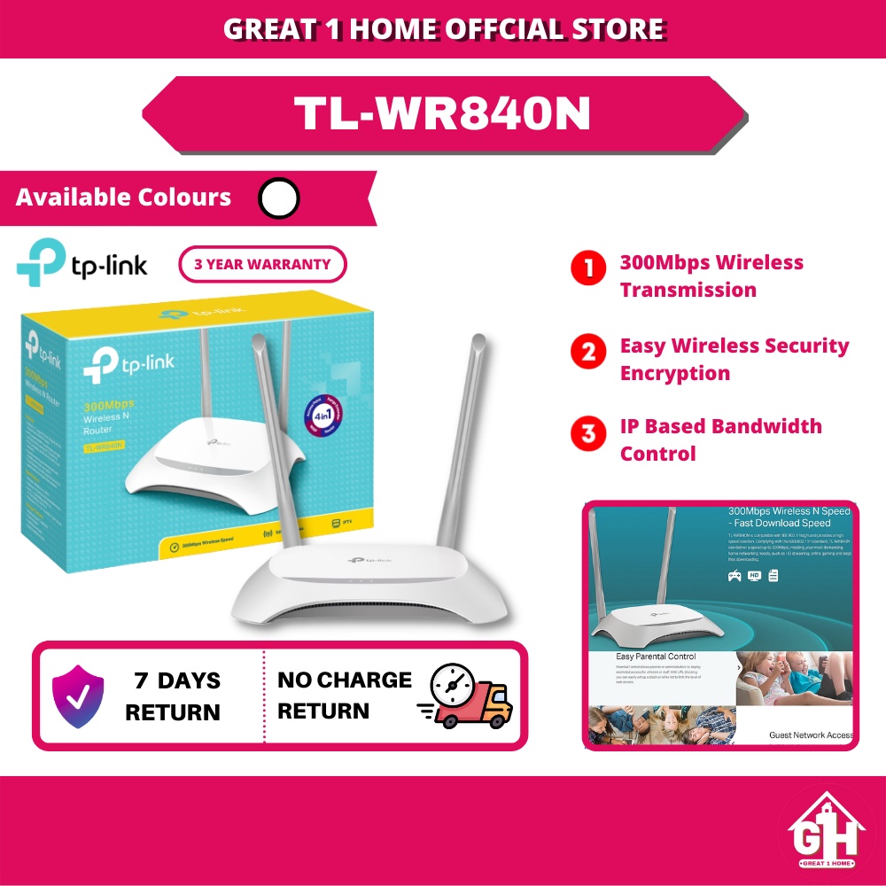 TP-Link Wireless N300 Unifi Wifi Router TL-WR840N Access Point/Repeater ...