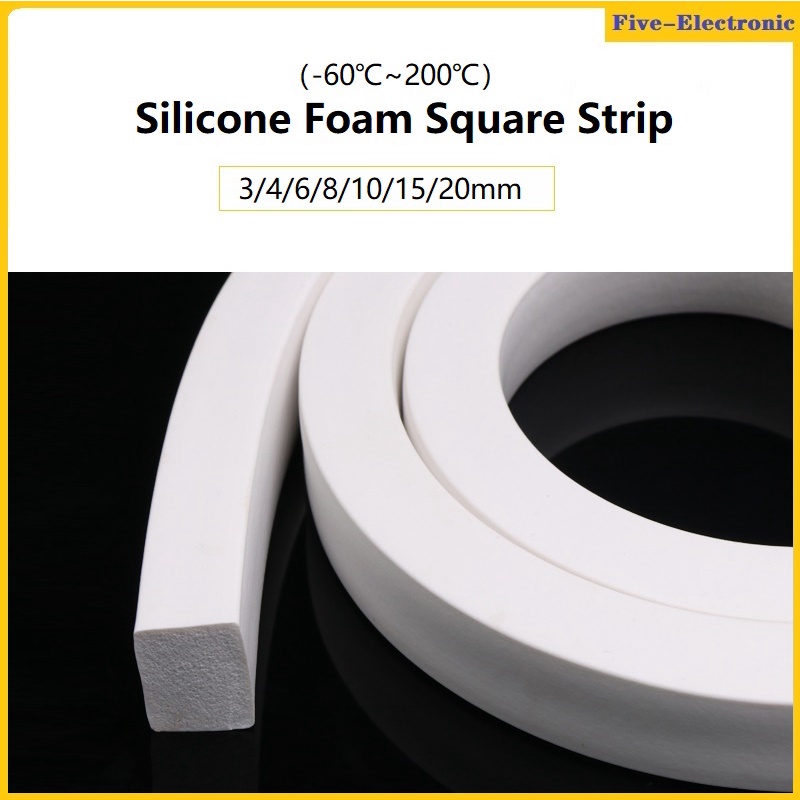 1/2/5Meter Width 3/4/5/6/8/10/15/20/25/30mm Silicone Foam Square Strip ...