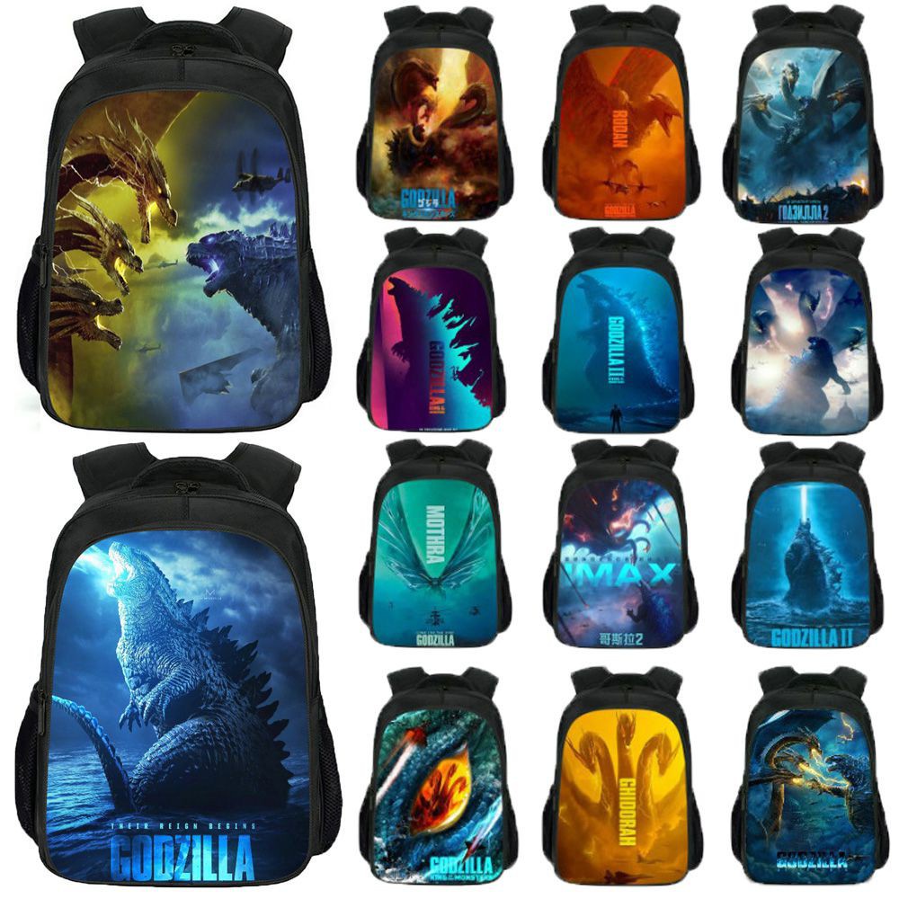 Godzilla: King of the Monsters Backpack Students Schoolbag Kids Zip ...