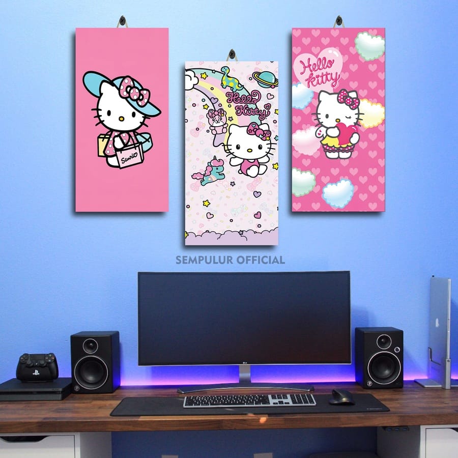 40-60 JUMBO CARTOON HELLO KITTY AND FRIENDS ROOM DECORATIONS 15X30 ...