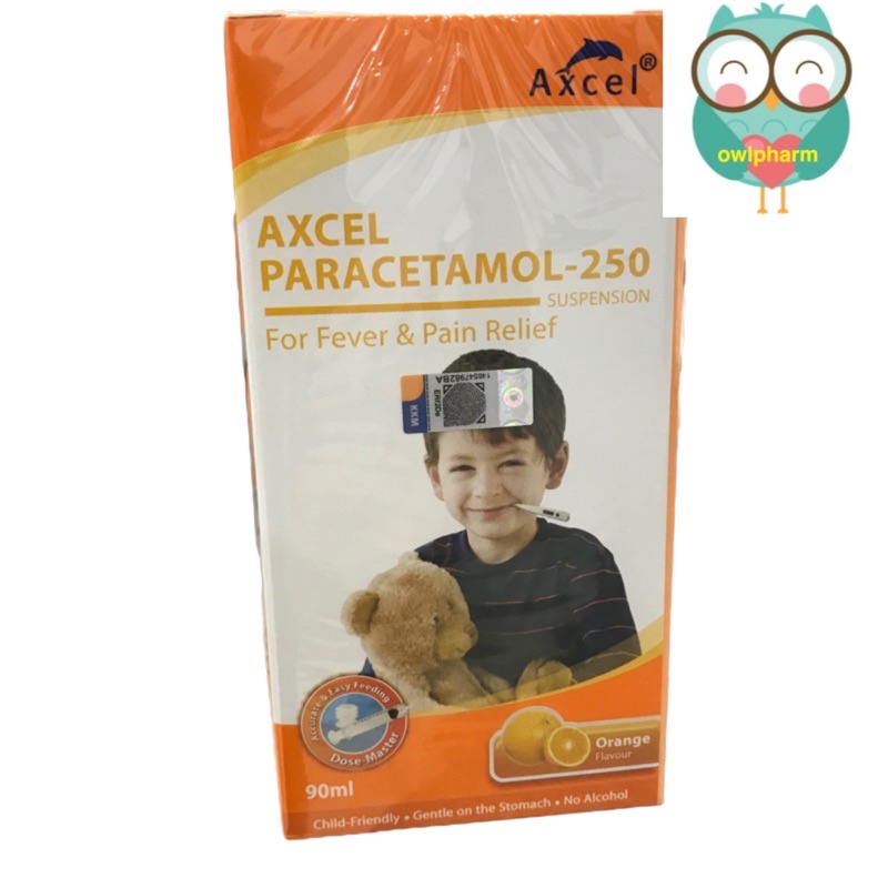 Axcel Paracetamol 250mg/5ml Suspension For Kids Children Fever & Pain ...