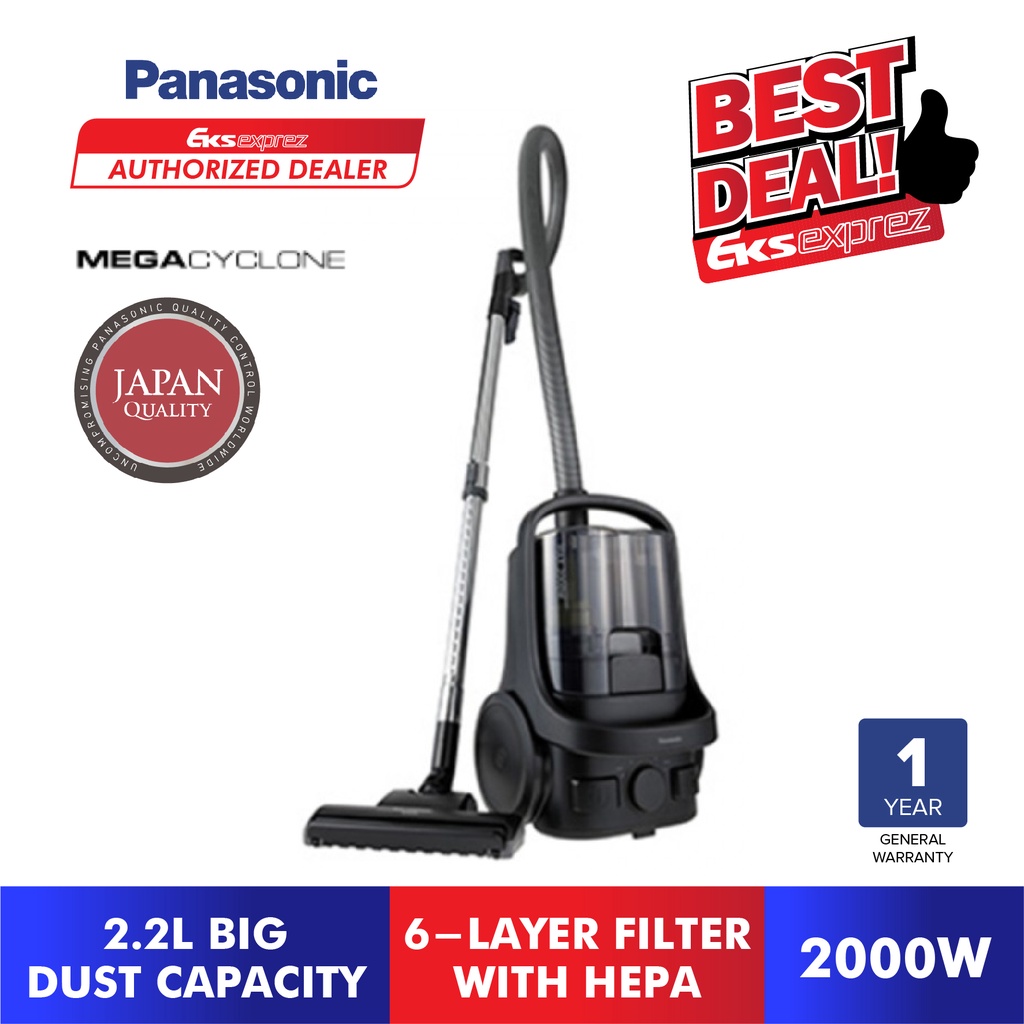 Panasonic Cyclone Bagless Canister Vacuum Cleaner (2000W) MC-CL605 / MC ...