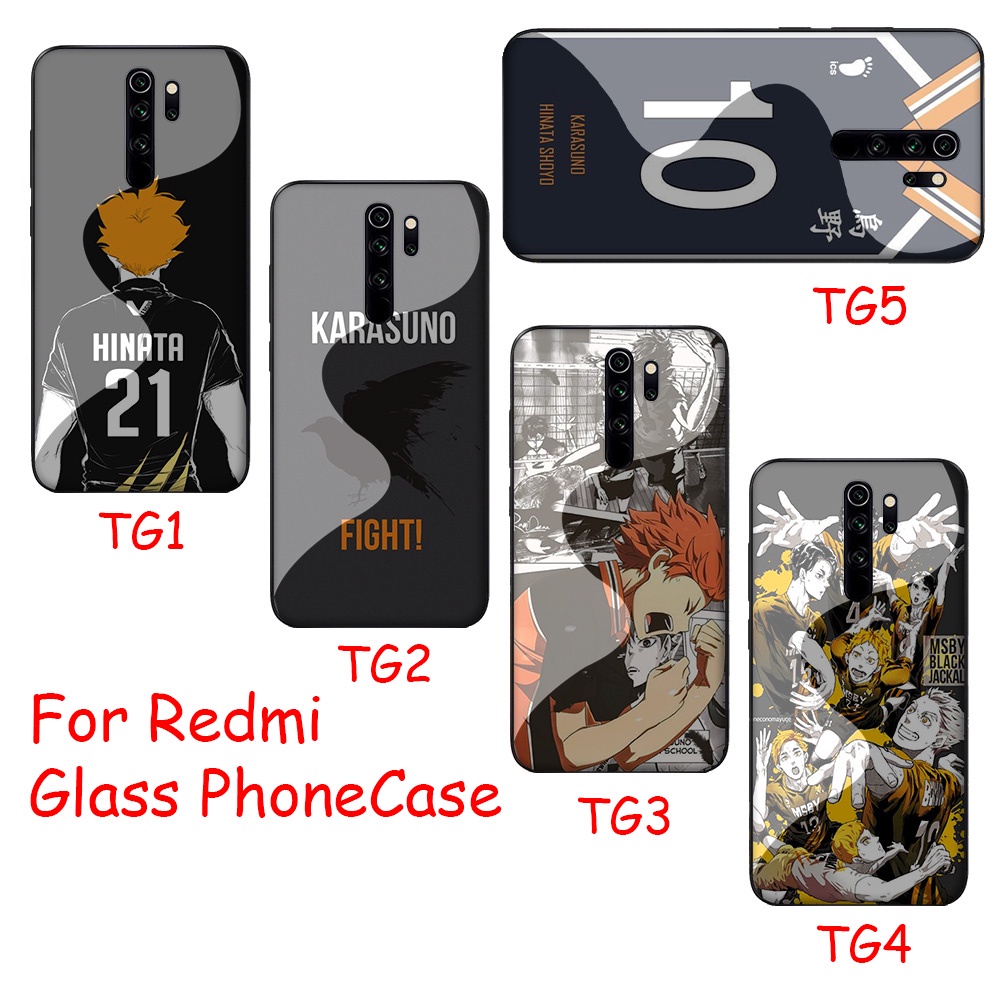 Case For Redmi Note 8 9 Pro Max Soft Edge Tempered Glass Cover XK25 Haikyuu Hinata Attacks ...