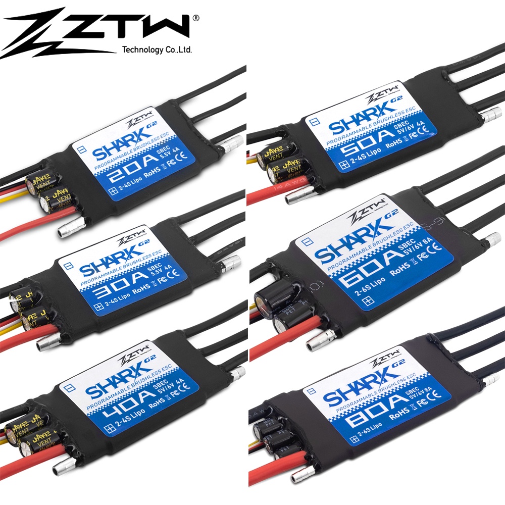 ZTW Shark G2 20A/30A/40A/50A/60A/80A/100A 2-4S/ 2-6S 32-bit Water ...
