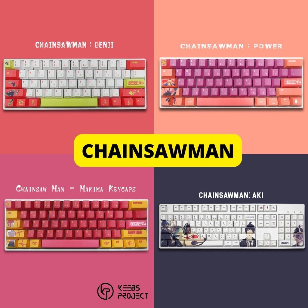 Chainsawman Denji x Power x Makima Anime Keycaps PBT Cherry Profile ...