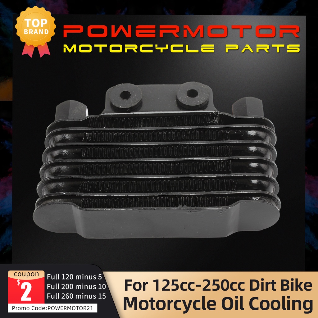 Universal Motorcycle Engine Oil Cooler 6 Row Cooling Radiator for 125CC ...