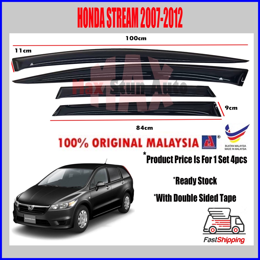 Honda Stream (2nd Gen) 2006-2014 AG Malaysia Door Visor Air Press Wind ...