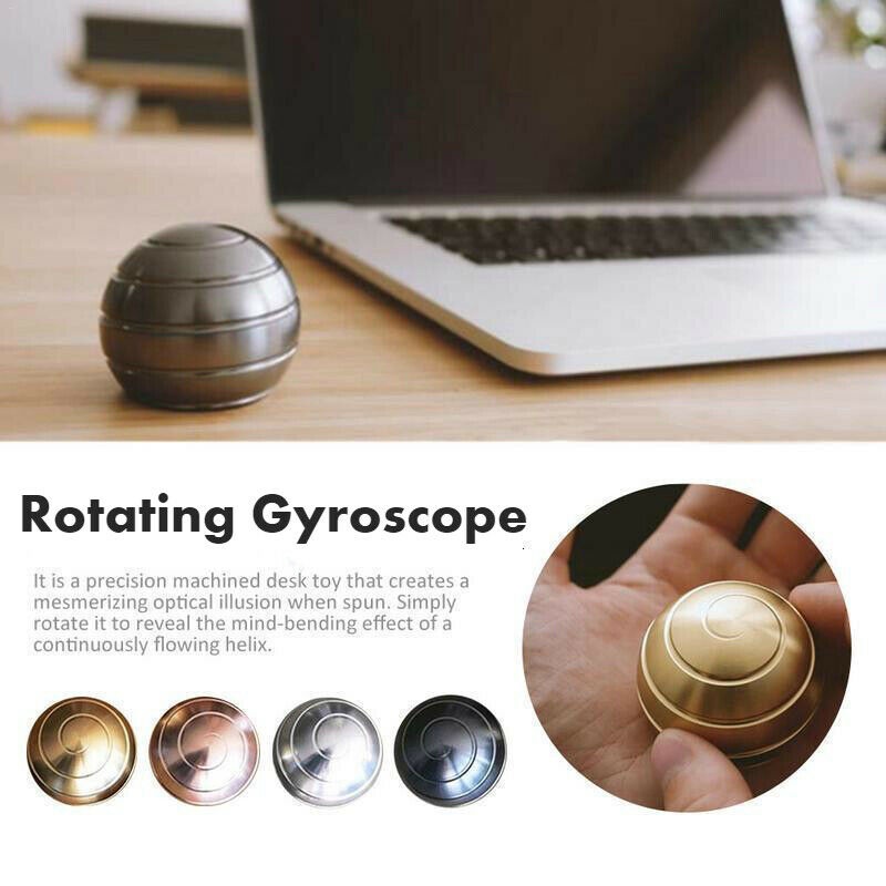 New Fidget Toys Metal Gyro Desktop Ball Rotary Gyro Aluminum Alloy ...