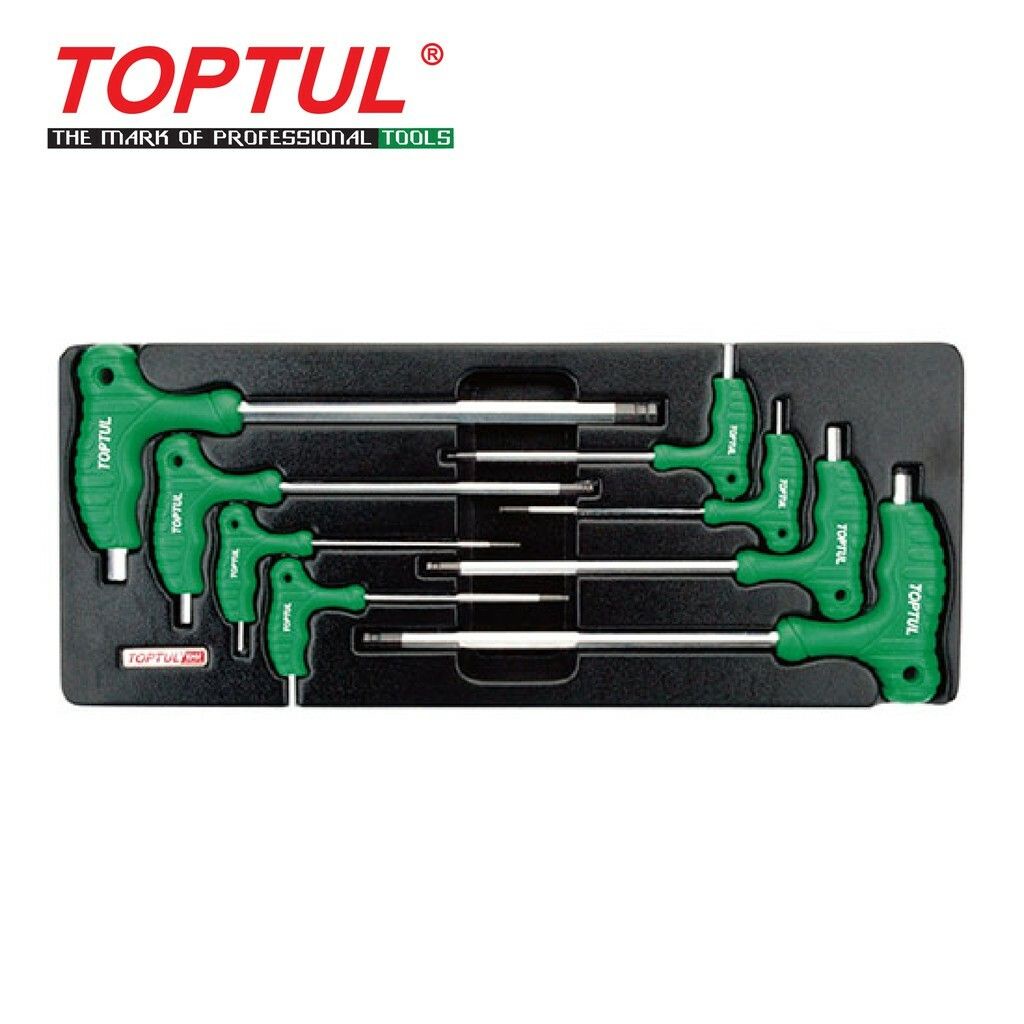 TOPTUL 8PCS L-Type Two Way Ball Point & Hex Key Wrench Set GAAT0803 ...