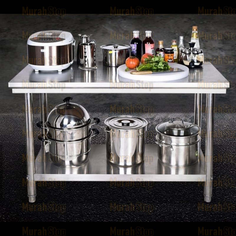 2 Tier Stainless Steel Workbench Restaurant Kitchen Operating Table ...