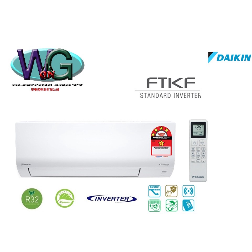 [NEW] DAIKIN Inverter FTKF-B Series Wall Mounted Air Cond 1.0HP FTKF25B PENGHAWA DINGIN | Shopee ...