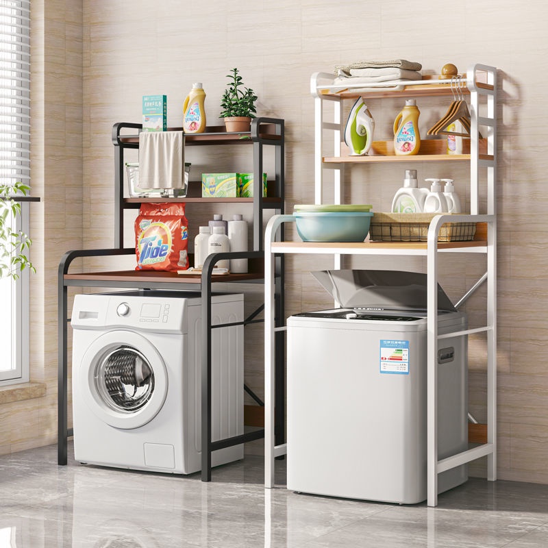 Washing Machine Upper Shelf Roller Clamshell Balcony Storage Rack ...