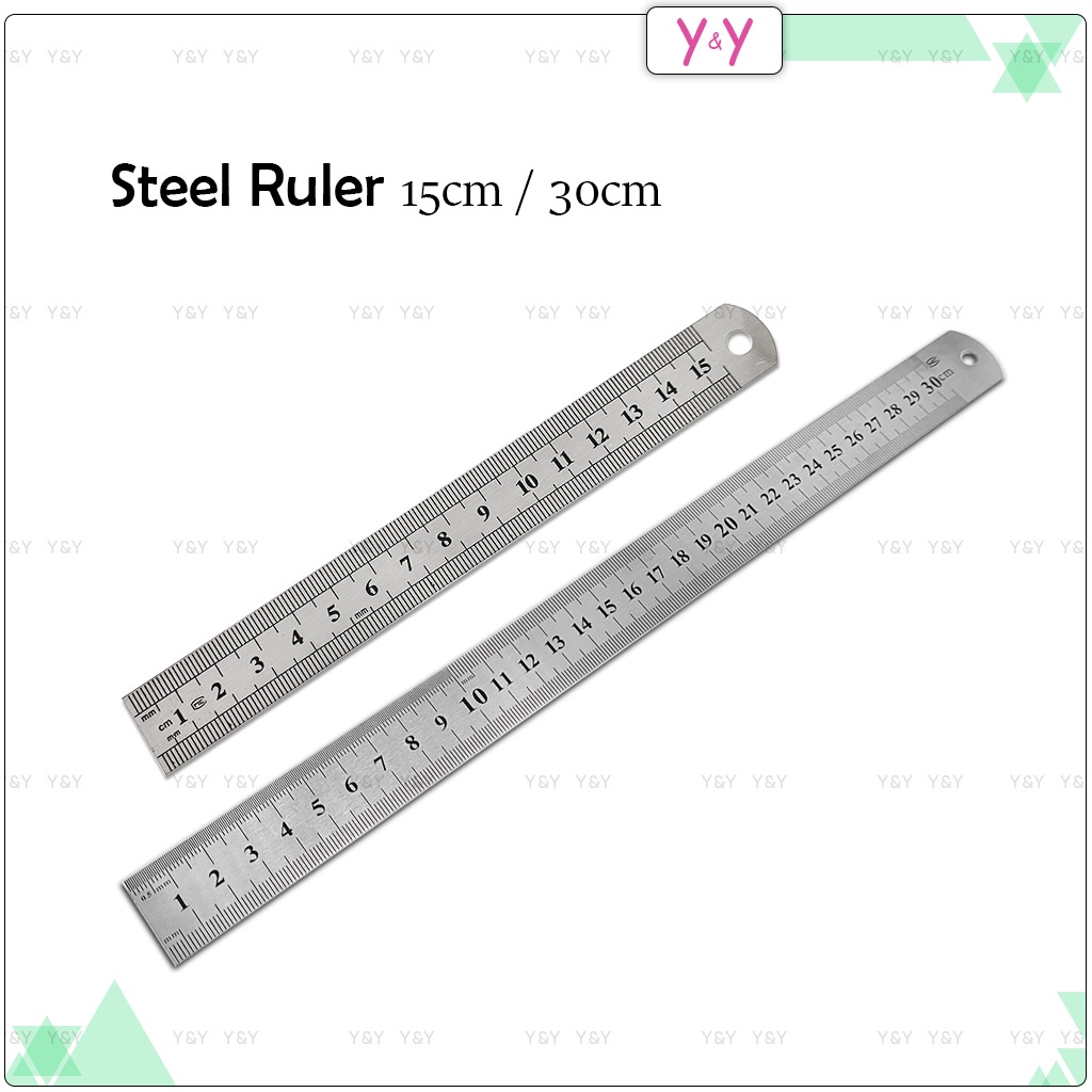 Steel Ruler 15cm / 30cm / Straight Metal Ruler / Student Ruler ...