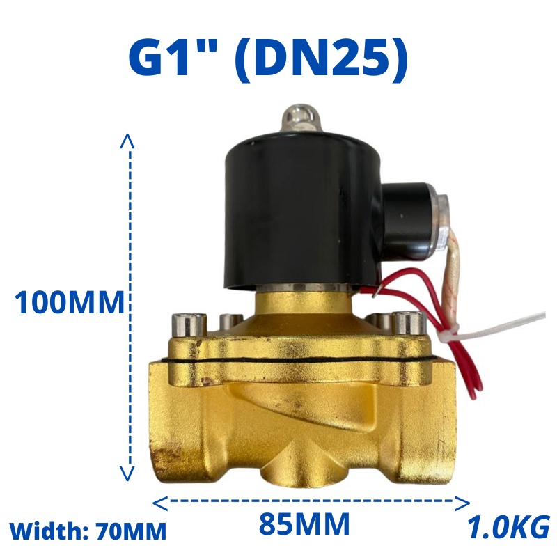 2W Electric Solenoid Valve for Water Air Oil Gas Normally Closed Direct ...
