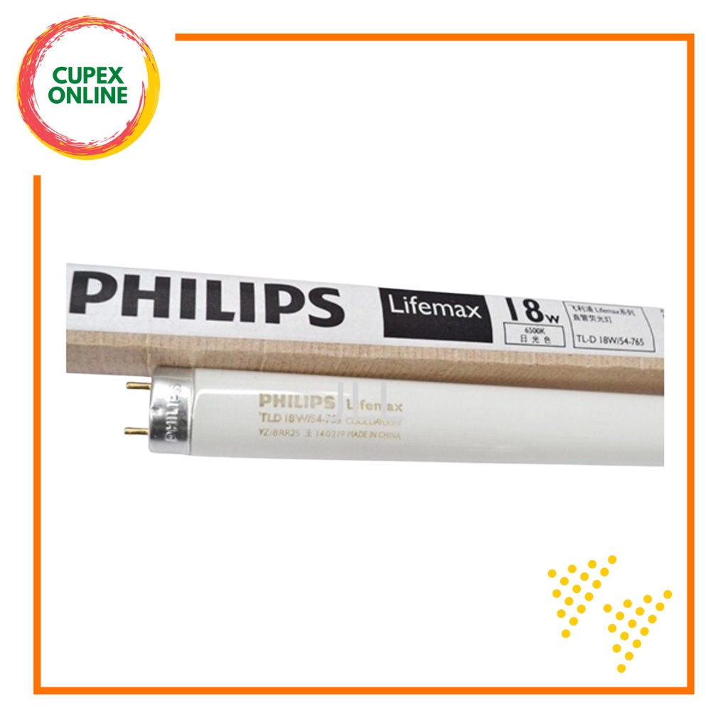 Philips Lifemax TL-D Fluorescent Tube 18W/36W 6500K Cool Daylight (cupex) | Shopee Malaysia