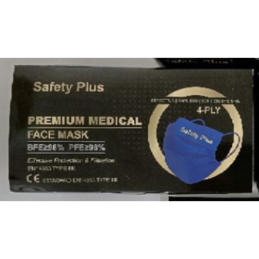 SAFETY PLUS 4PLY Premium MEDICAL Face Mask Extra Protection Mask BFE 98 ...