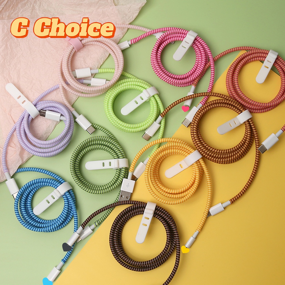 140cm Colorful Cable Winder with Free Data Tie Spiral USB Charge Cord ...