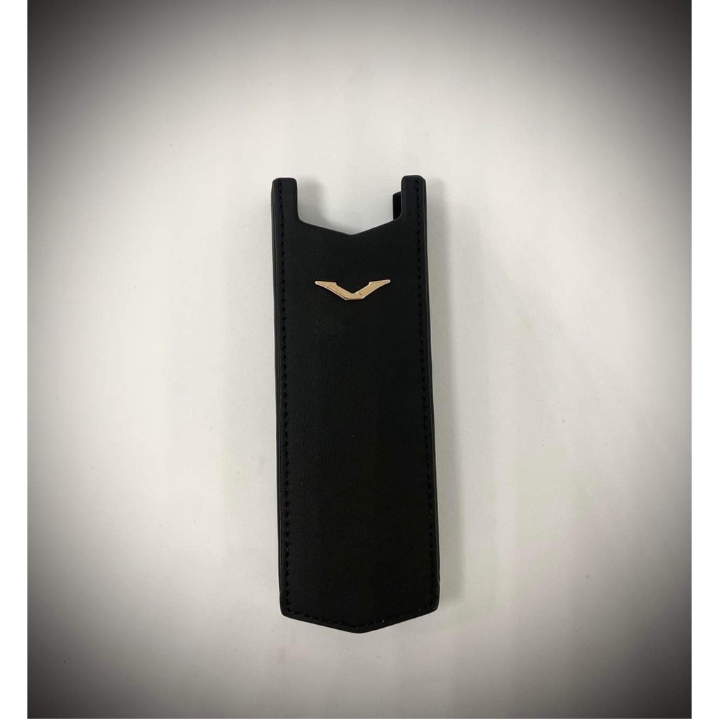 Vertu signature S leather case, plain black, gold logo | Shopee Malaysia