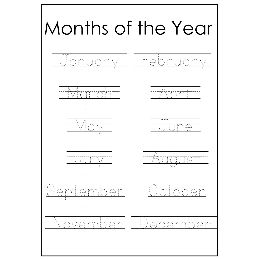 Reuseable Laminated Educational Months of the Year Wall Chart Tracing ...