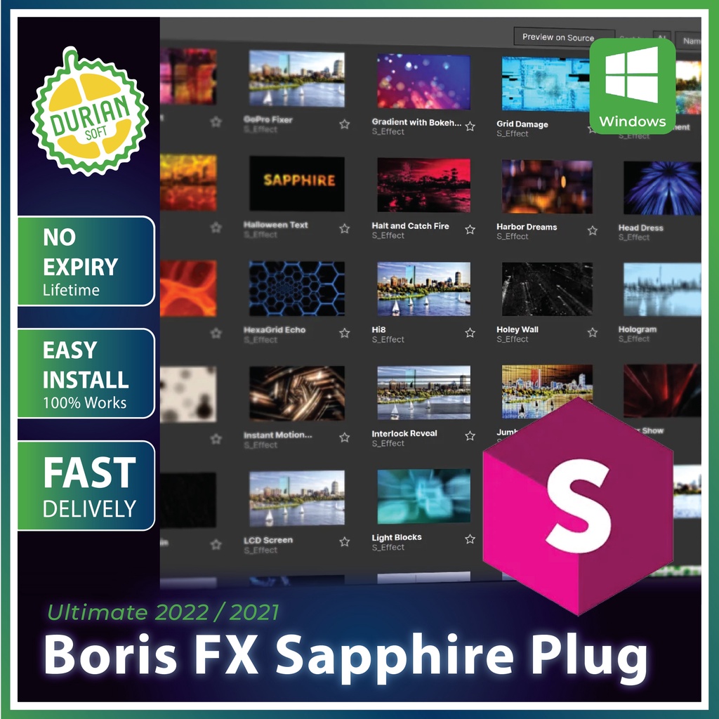 Boris FX Sapphire Plug-ins 2022 for Adobe / OFX ( Vegas, Davinci etc ...