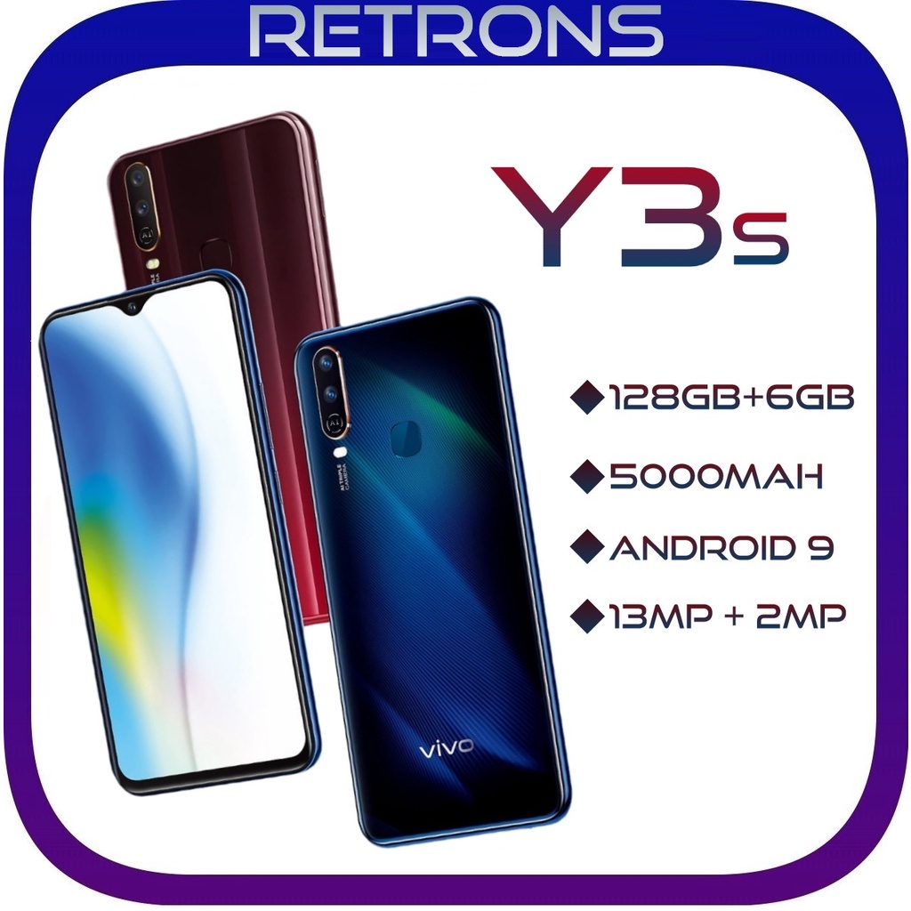 Vivo Y3s 128GB 6GB RAM | 6.35" Display | Android 9.0 | 5000 mAh | Dual Camera | Premium ...