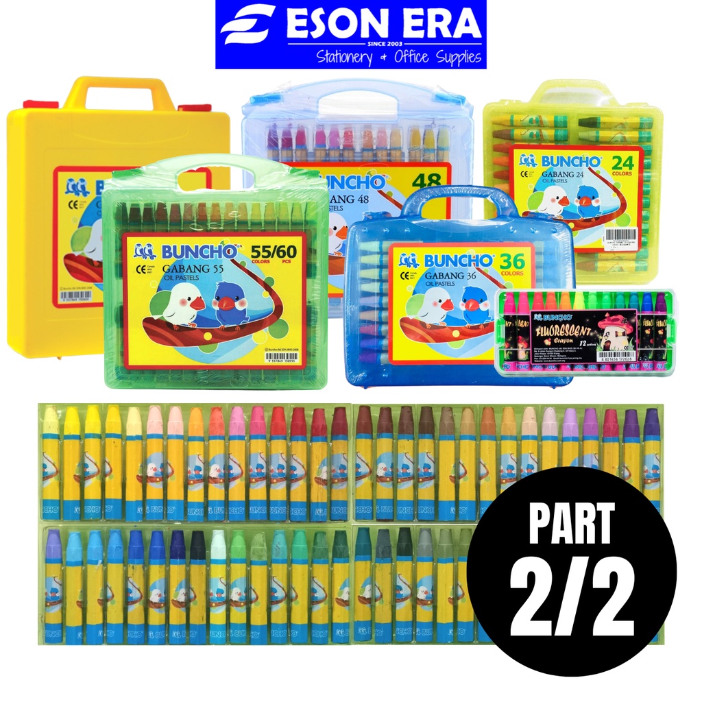 (Part 2/2) Buncho Oil Pastel Gabang (1pc) Loose Crayon Besar Sebatang ...