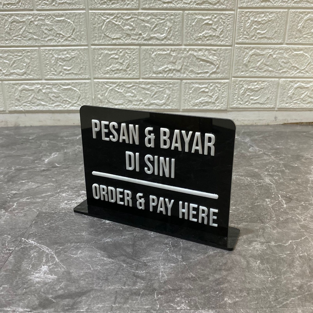 Order Pay Here Pay Here Sign | Embossed Acrylic- Laser Cut | Shopee ...