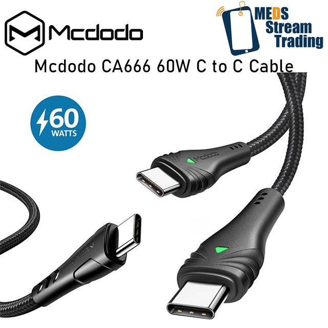 Mcdodo Ca666 Type C To Type C Pd Qc 4 0 3a 60w 1 5m Super Fast Charging