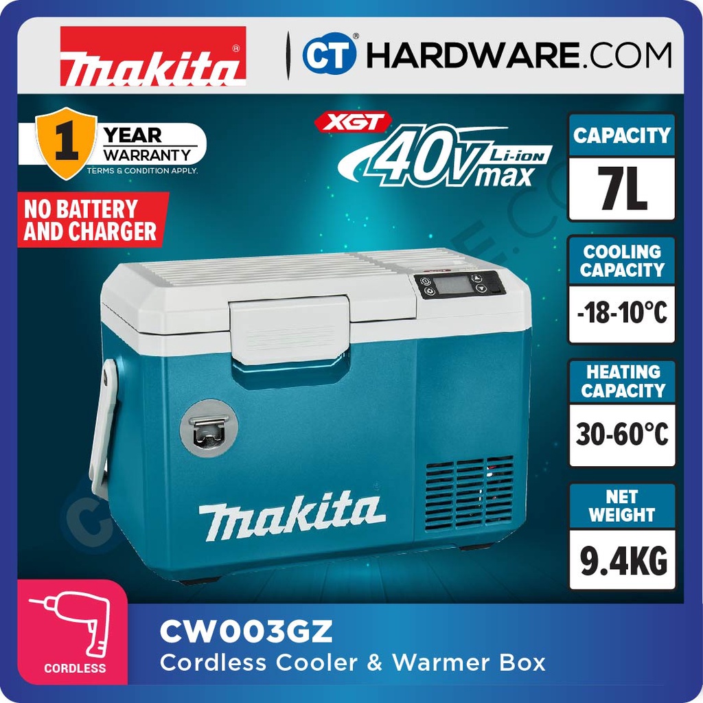 MAKITA CW003GZ COOLER WARMER BOX 40V | 18V | 7L | 1.8GAL WITHOUT BATTERY & CHARGER ( SOLO ...
