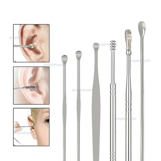 Stainless Steel Earpick Set Ear Wax Cleaning Tool Digger Alat Korek ...