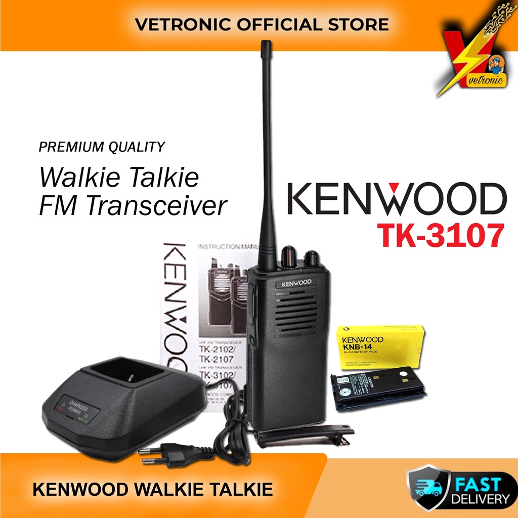 Kenwood PREMIUM Walkie Talkie TK-3107 Woki Toki with battery TK3107 UHF ...