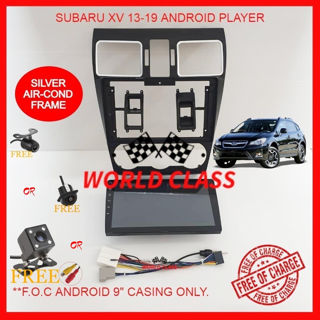 SUBARU FORESTER/XV 2013-2019 SILVER A/C ANDROID 9" PLAYER 2.5D FULL HD ...