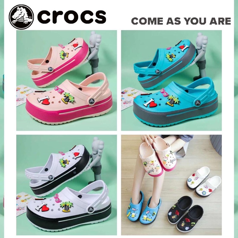 New Ready Stock Viral Cute Ladies Crocs Clog Mules Sandals Shoes Kasut ...