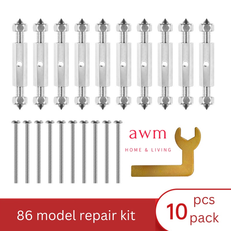 AWM 10PCS 86 Type Switch Box Socket Cassette Screws Support Rod Wall ...