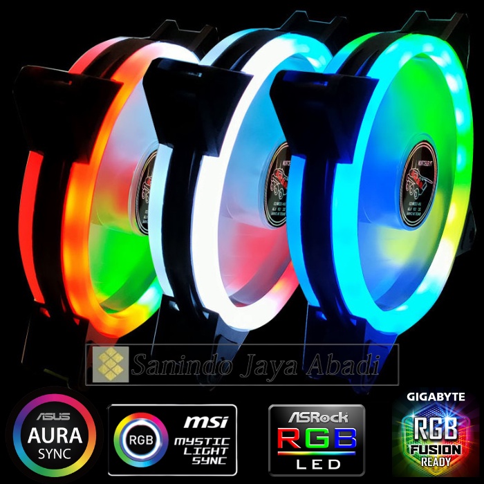 ARGB Fan Casing 12cm 3pin 5V + 4pin Fan Case RGB Multi Color Sync with ...