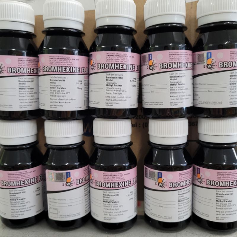 Sunward Bromhexine Elixir 60ml (Rm4.50 x 10 Bottles= RM45) **ready ...
