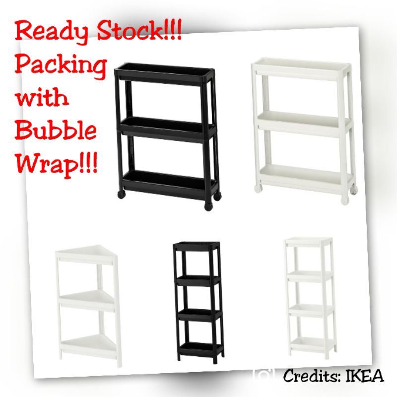 🔥 Original 🔥 VESKEN Shelf Unit / White/ Black / Unit Rak / Putih ...