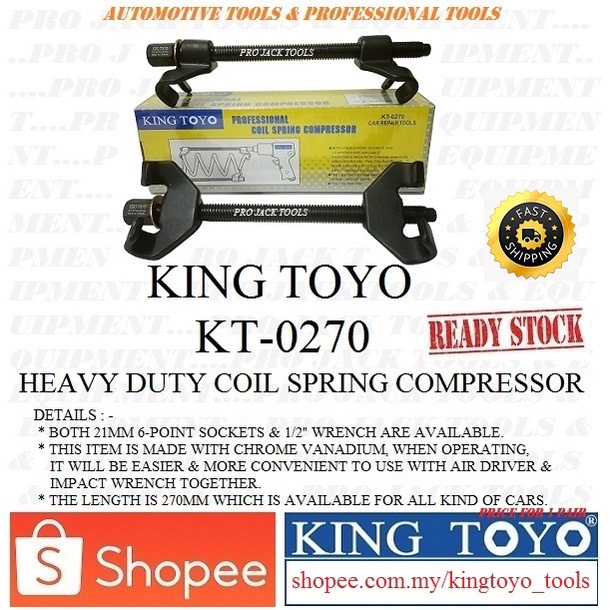 KT-0270 ~ Original KING TOYO Heavy Duty Coil Spring Compressor - 270mm ... KT-0270 ~ Original KING TOYO Heavy Duty Coil Spring Compressor - 270mm ...