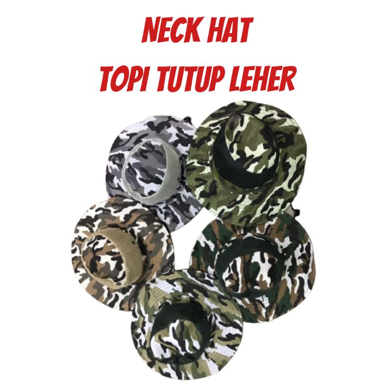 Neck Hat Topi Askar Topi Kebun / TOPI TUTUP LEHER / BOONIE BUCKET HAT ...