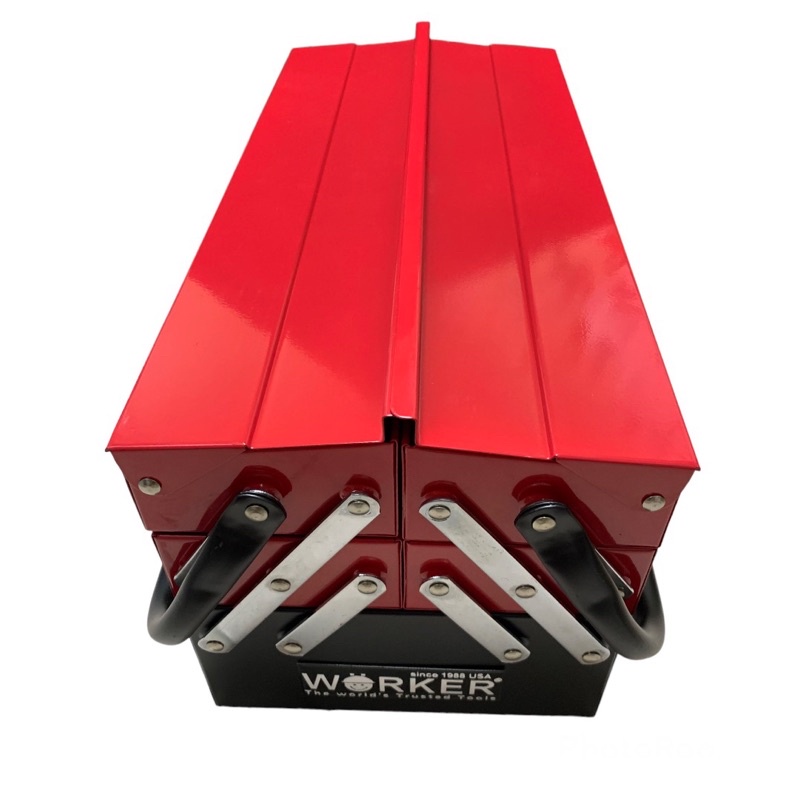 WORKER 0502 ATS CANTILEVEL METAL STEEL TOOL BOX STORAGE BOX (RED/BLACK ...