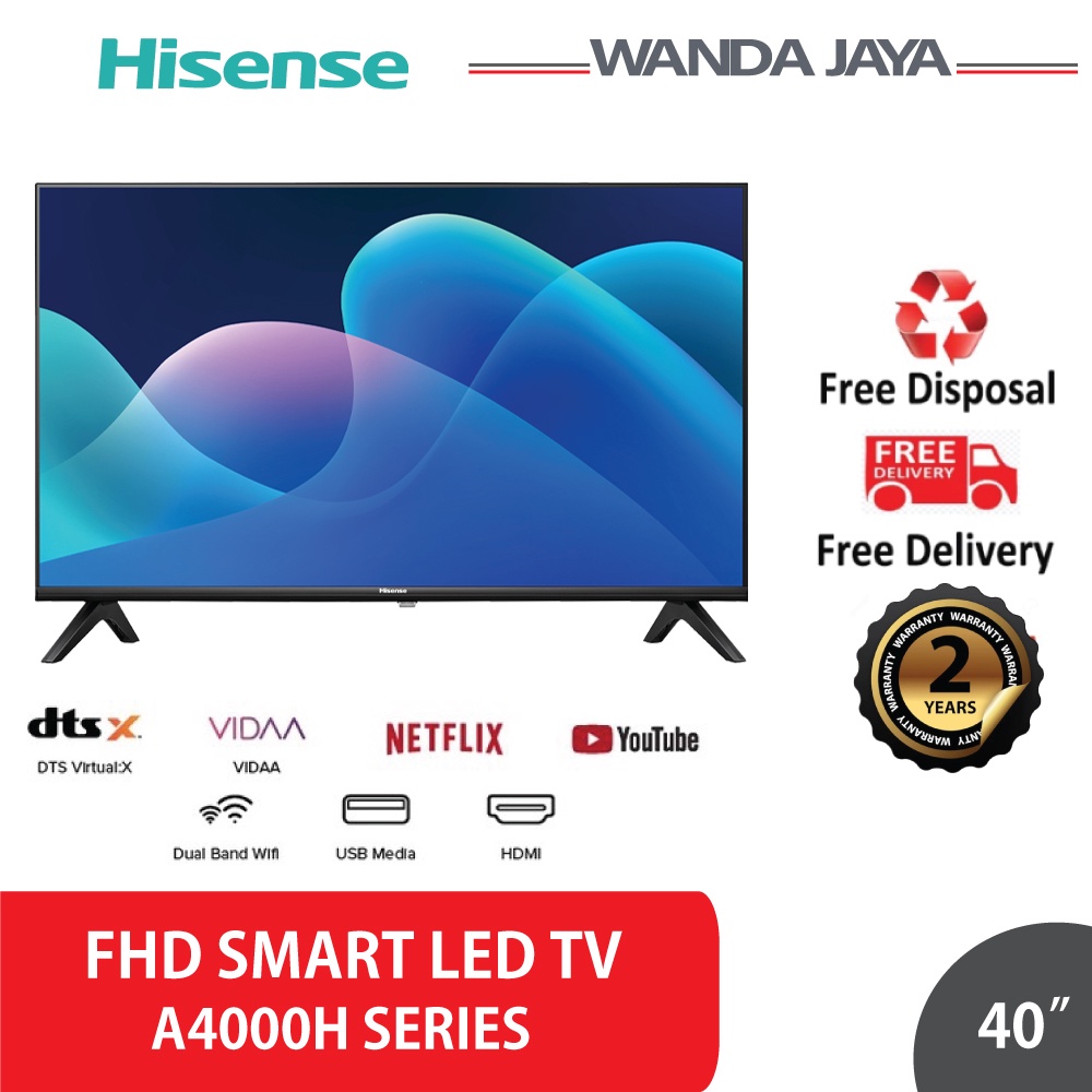 Hisense 40 Inch FULL HD SMART TV 40A4000H | Shopee Malaysia