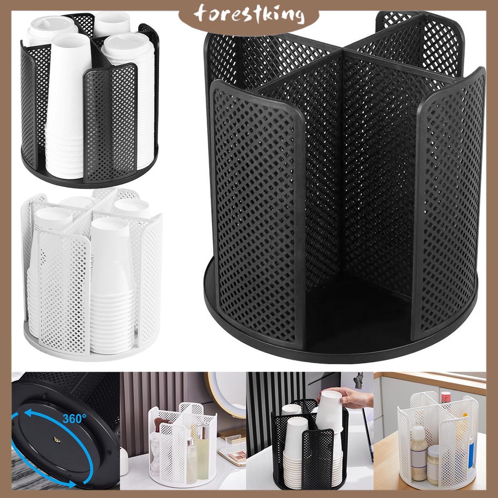Paper Cup Dispenser 360° Rotatable 4 Compartment Detachable Desktop ...