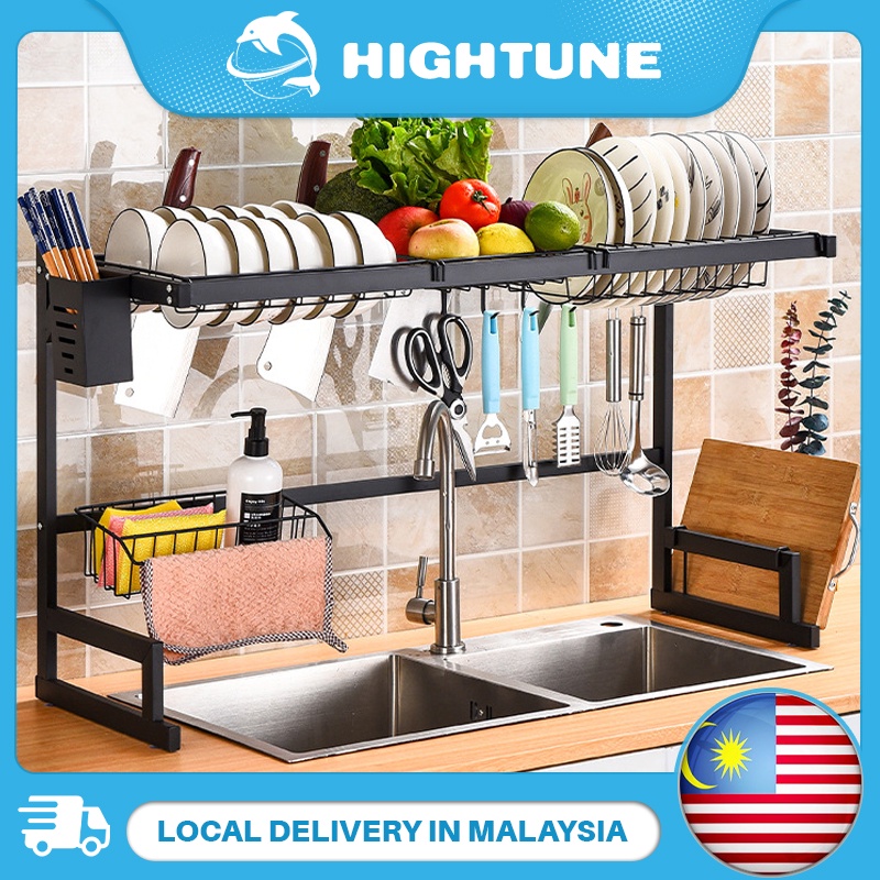 HIGHTUNE Rak Pinggan Sink Rak Pinggan Stainless Steel Rak Dapur Sinki ...