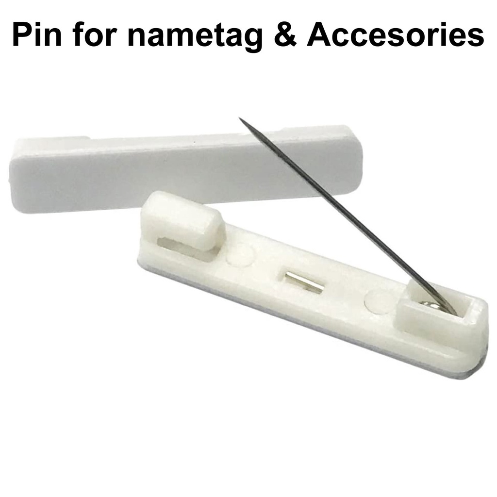 Name tag Pin / pin tanda nama / light weightcan stick with Acrylic Glue ...