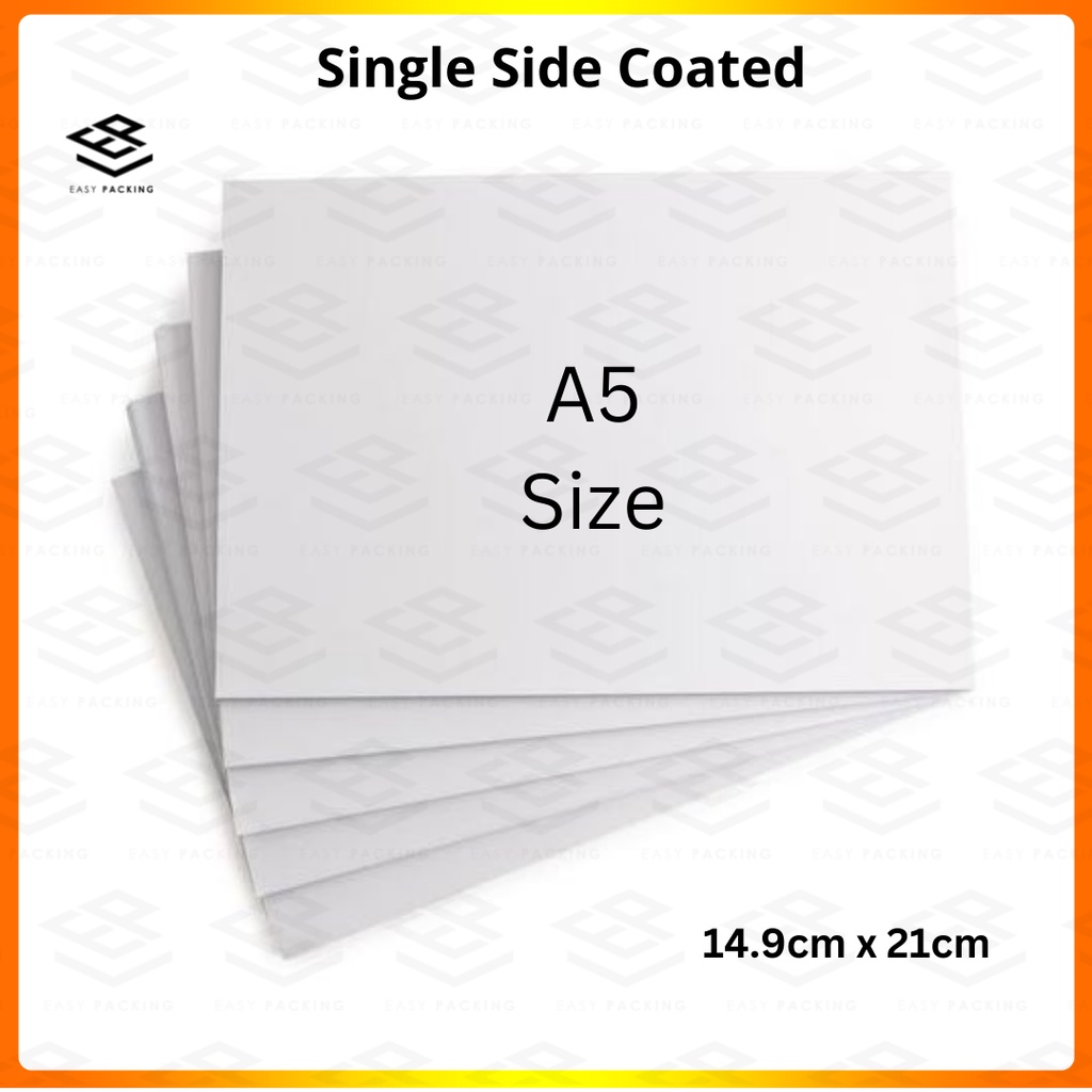 10pcs BOX BOARD ONE SIDE WHITE COATED & GREY BACK A2/ A3/ A4/ A5 WITH 270g/ 350g/ 450g | Shopee ...