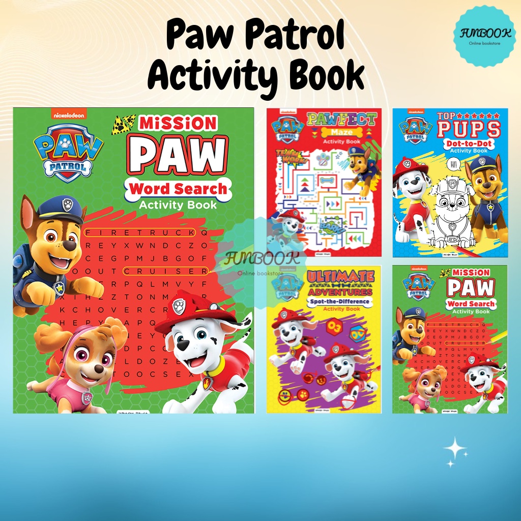 [FUNBOOK] Mission Paw Patrol Word Search / maze / dot to dot / spot the ...