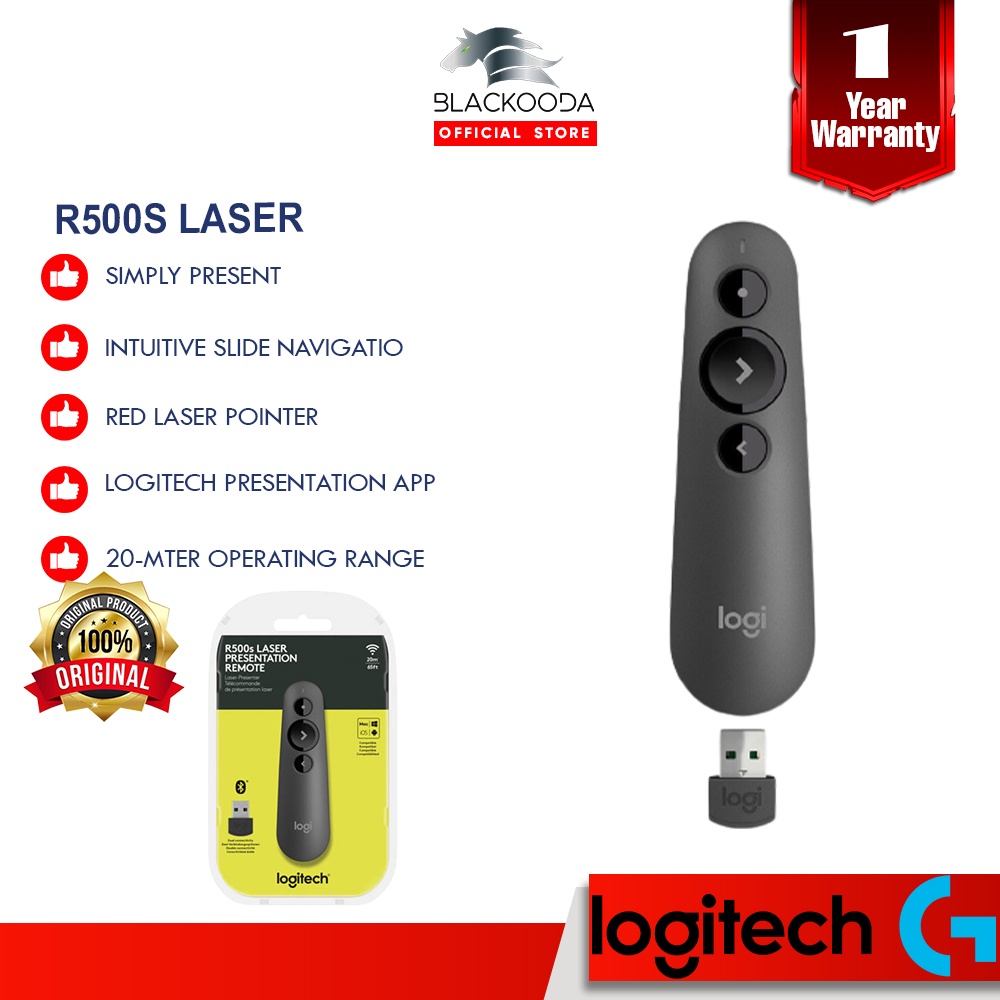 Logitech R500s/R400 Laser Class 1 Presenter Bluetooth and USB ...