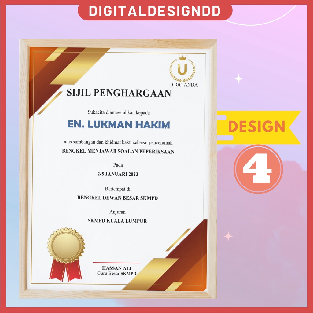 Sijil digital 48 template digital certificate pelbagai pilihan edit ...